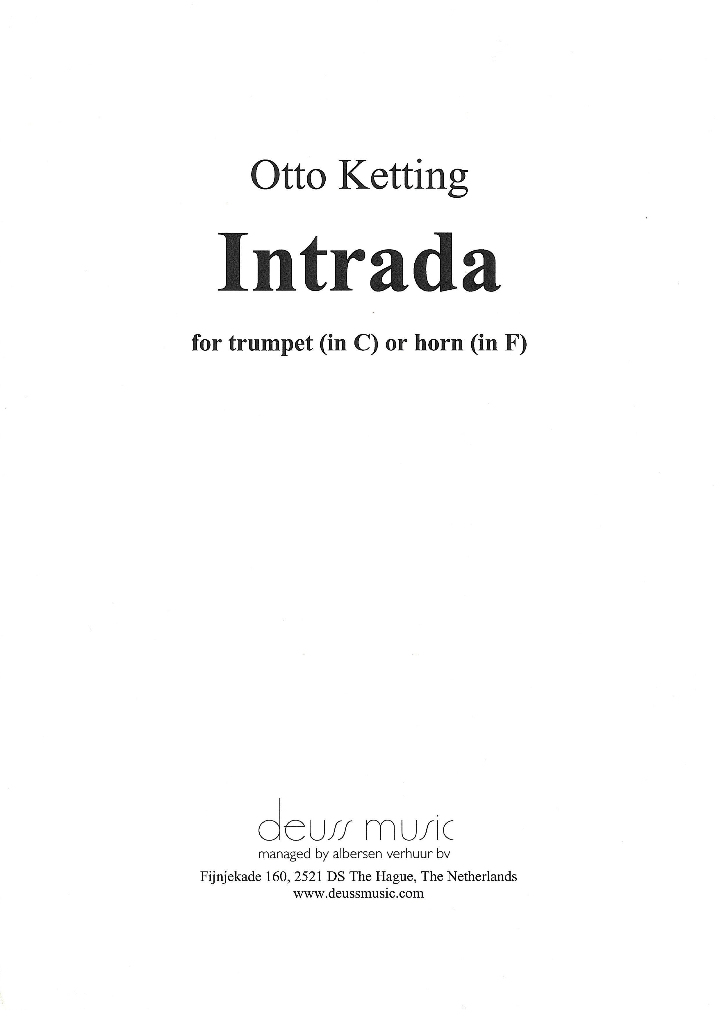 イントラーダ（Trumpet in C or Horn in F）／Intrada (Otto Ketting) (Deuss Music ...