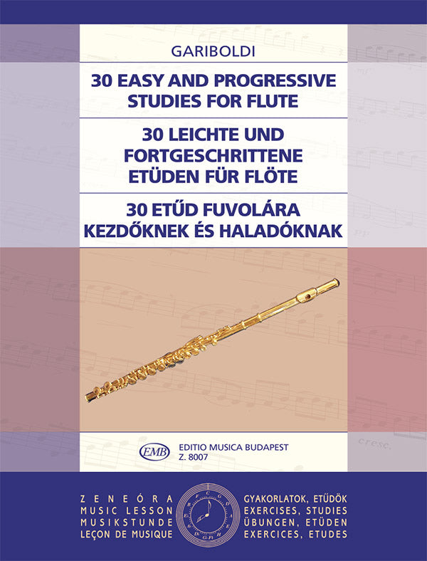 30 Easy and Progressive Studies for Flute - Giuseppe Gariboldi – ウィンズスコア