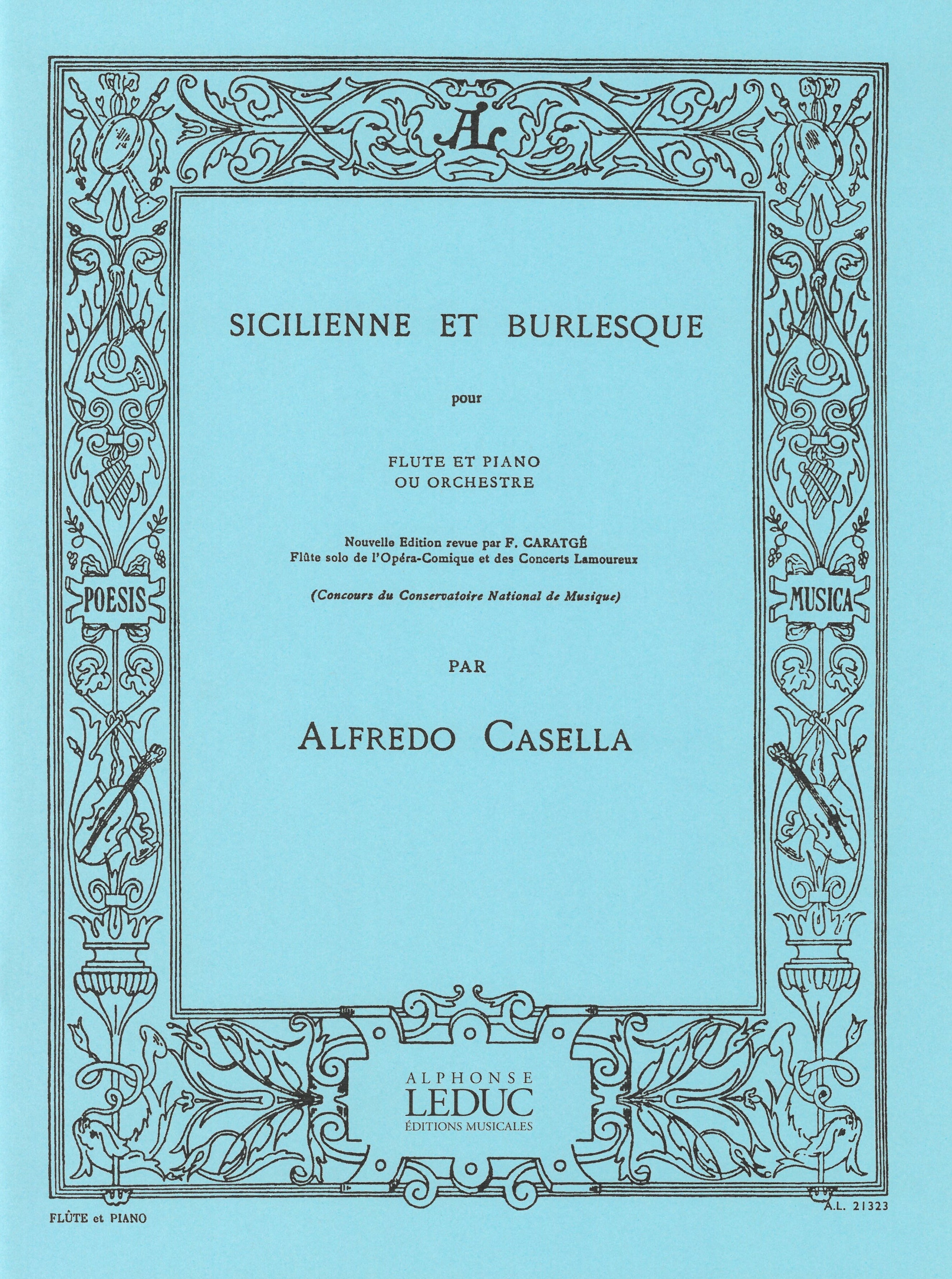 シシリエンヌとブルレスク（フルートソロ）／Sicilienne et Burlesque - Alfredo Casella – ウィンズスコア