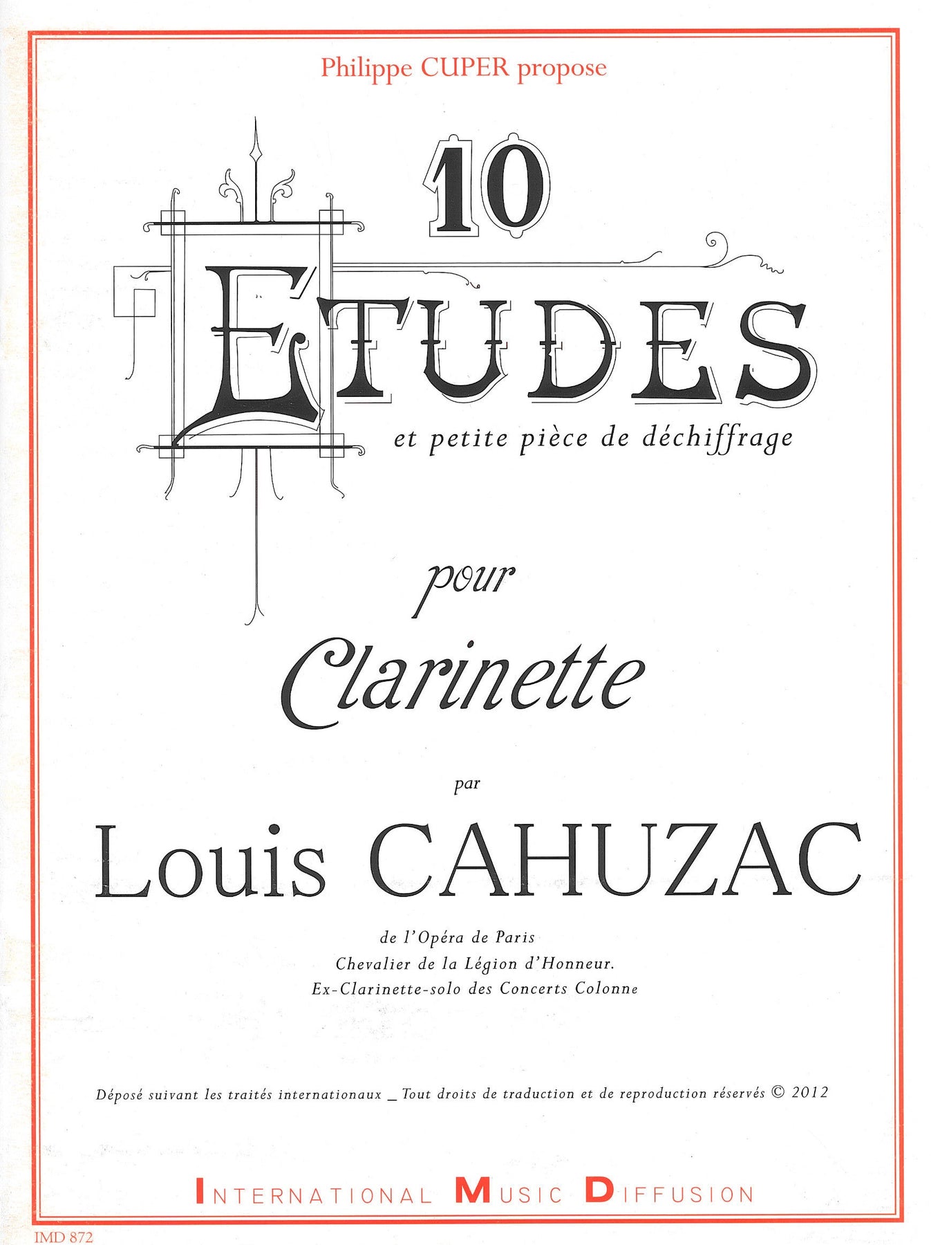 10のエチュードと初見のための小品（クラリネットソロ）／10 Etudes pour Clarinet - Louis Cahuzac ...